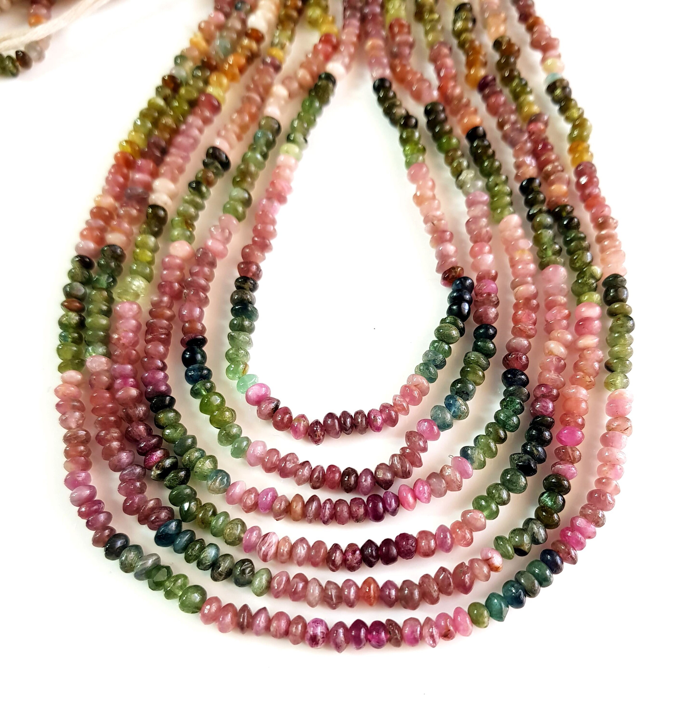 Natural Multi Tourmaline Beads Gemstone Tourmaline Smooth | Etsy