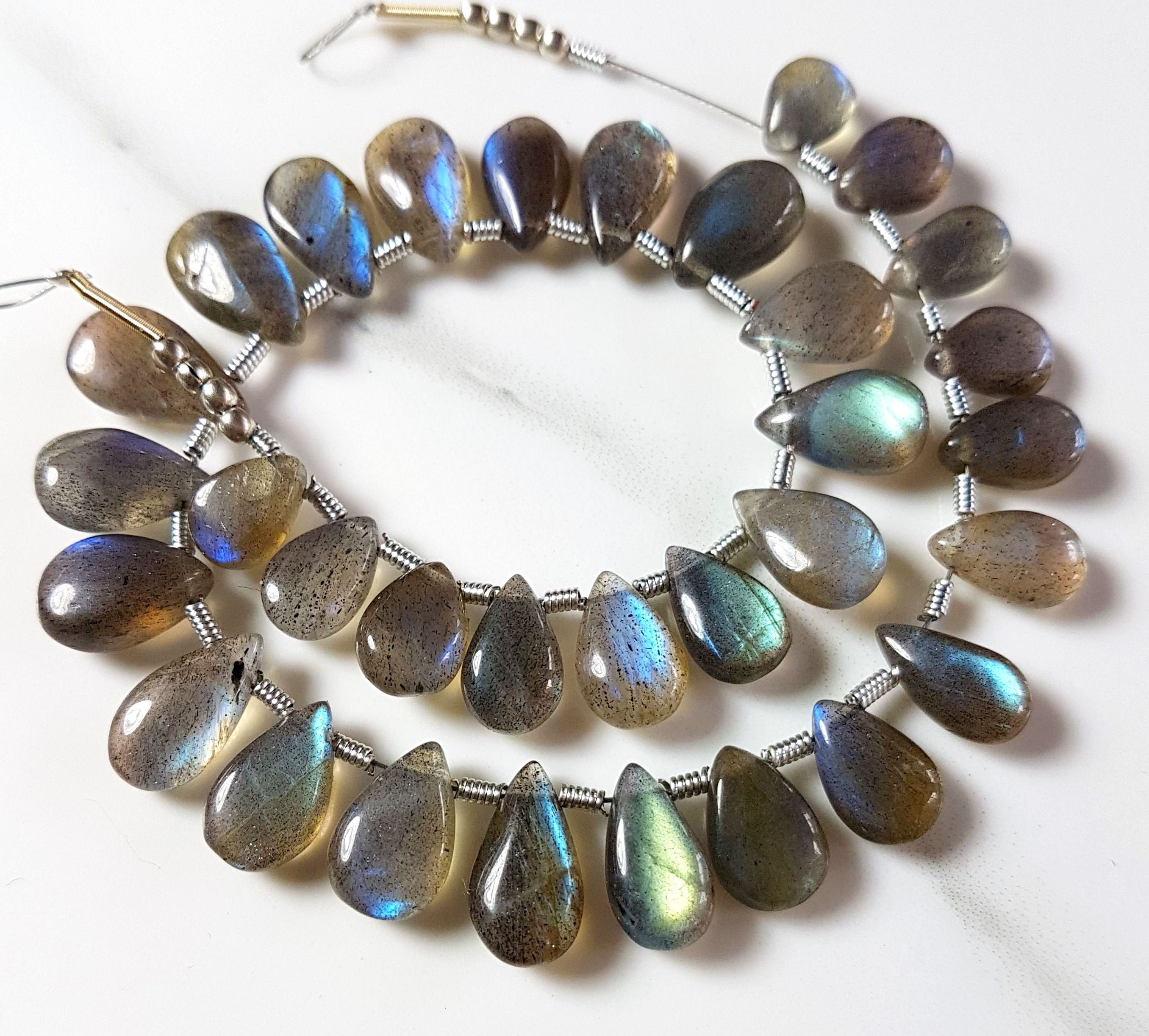 Natural Labradorite Beads Gemstone Labradorite Smooth Pear Shape Beads ...