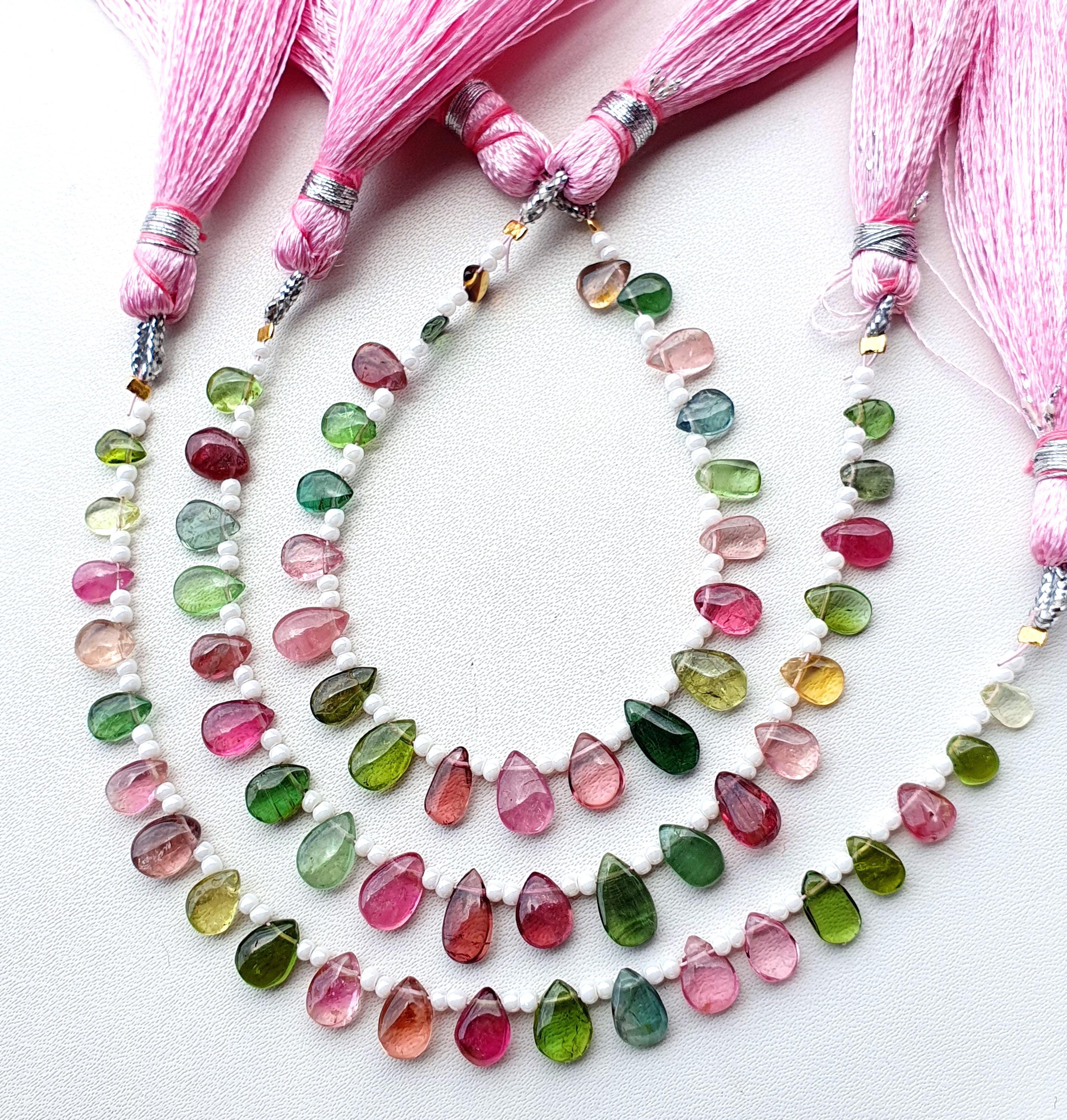 AAA Tourmaline Multi Fire Beads, Multi Tourmaline Pear Beads ...