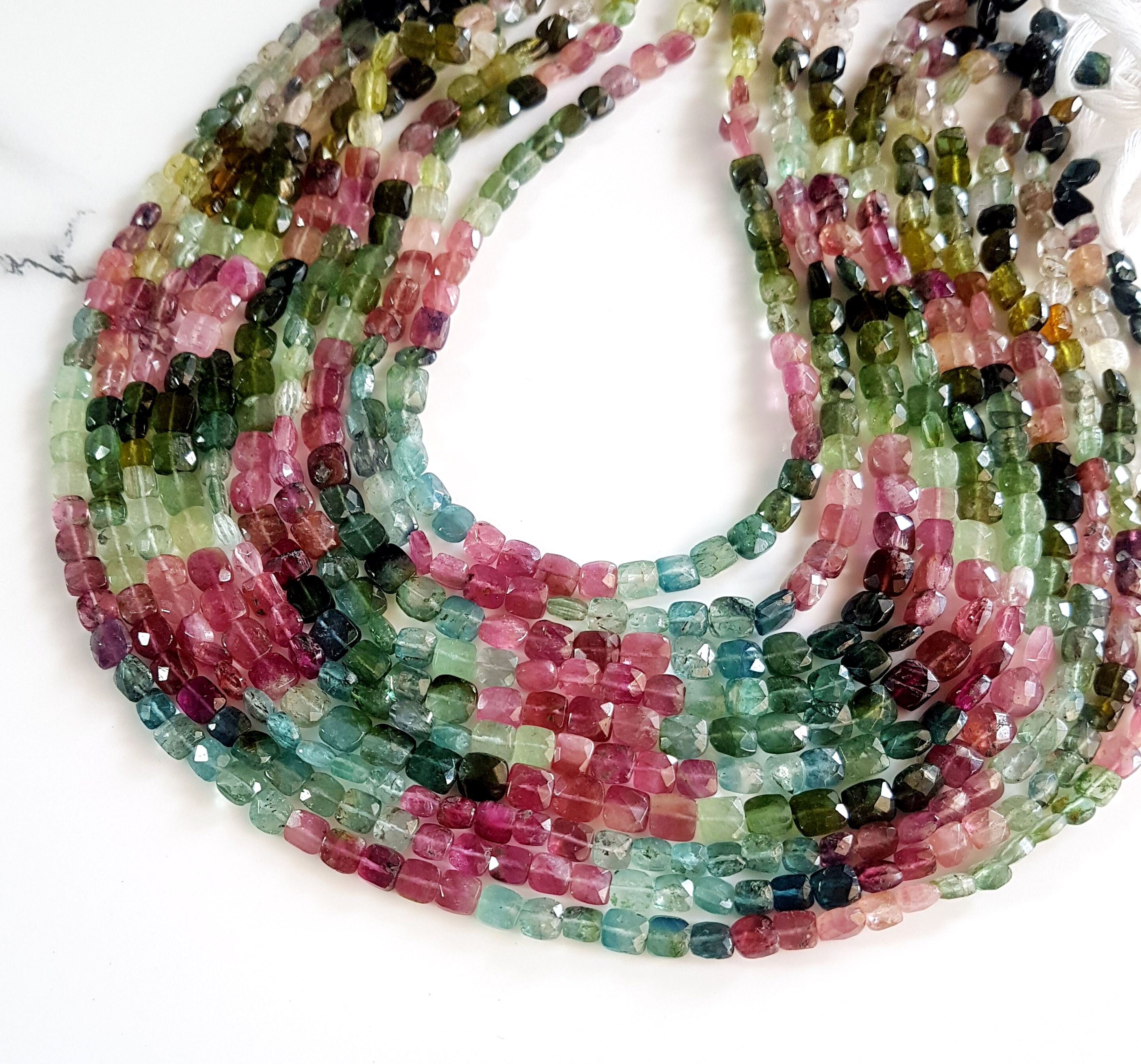 Multi Colors Tourmaline Beads Gemstone Tourmaline Faceted - Etsy