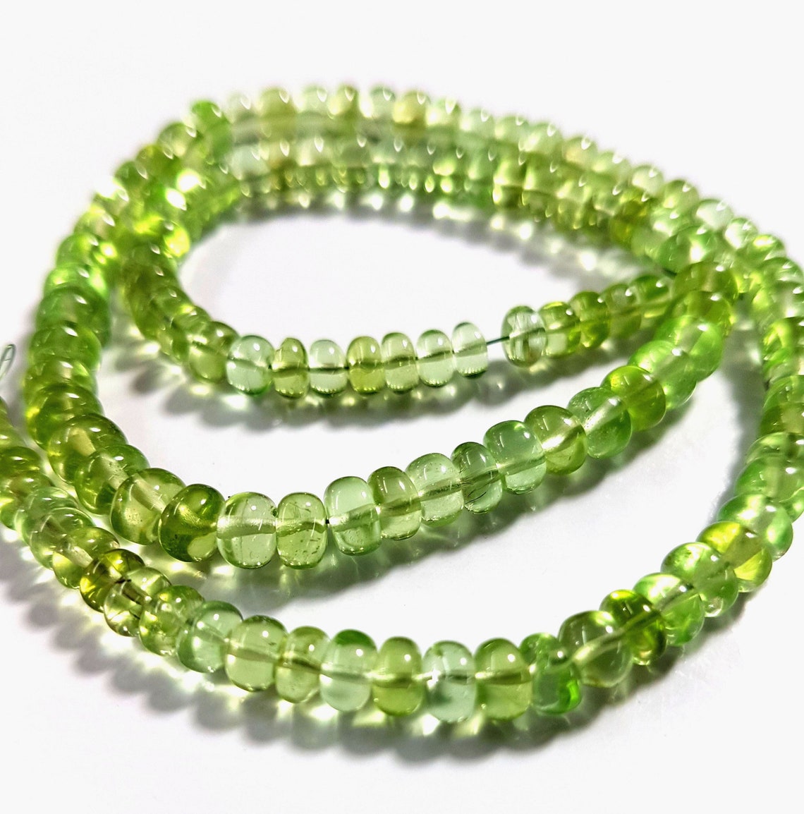 Natural Peridot Beads Gemstone Peridot Smooth Rondelles Shape | Etsy