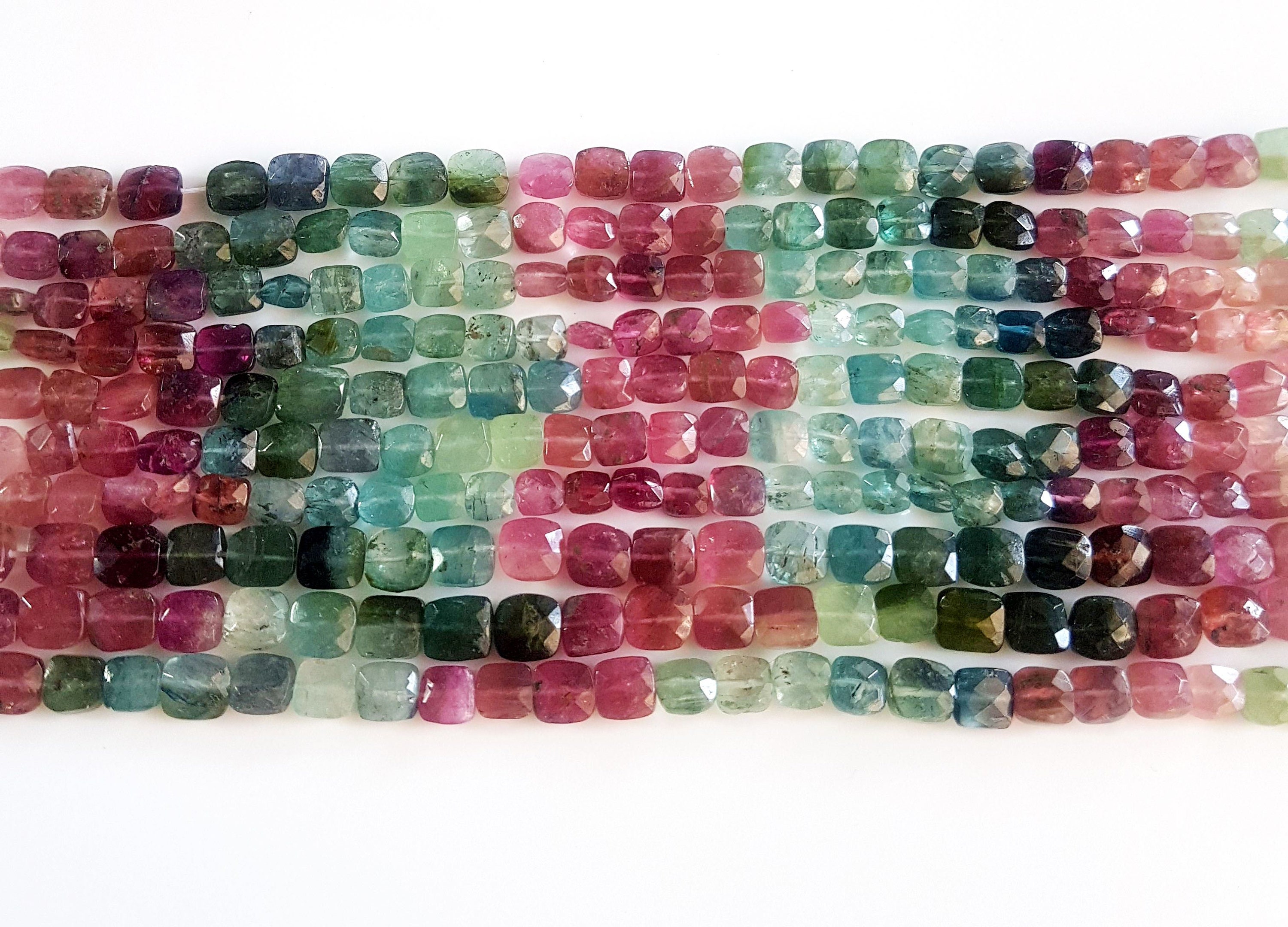 Multi Colors Tourmaline Beads Gemstone Tourmaline Faceted - Etsy