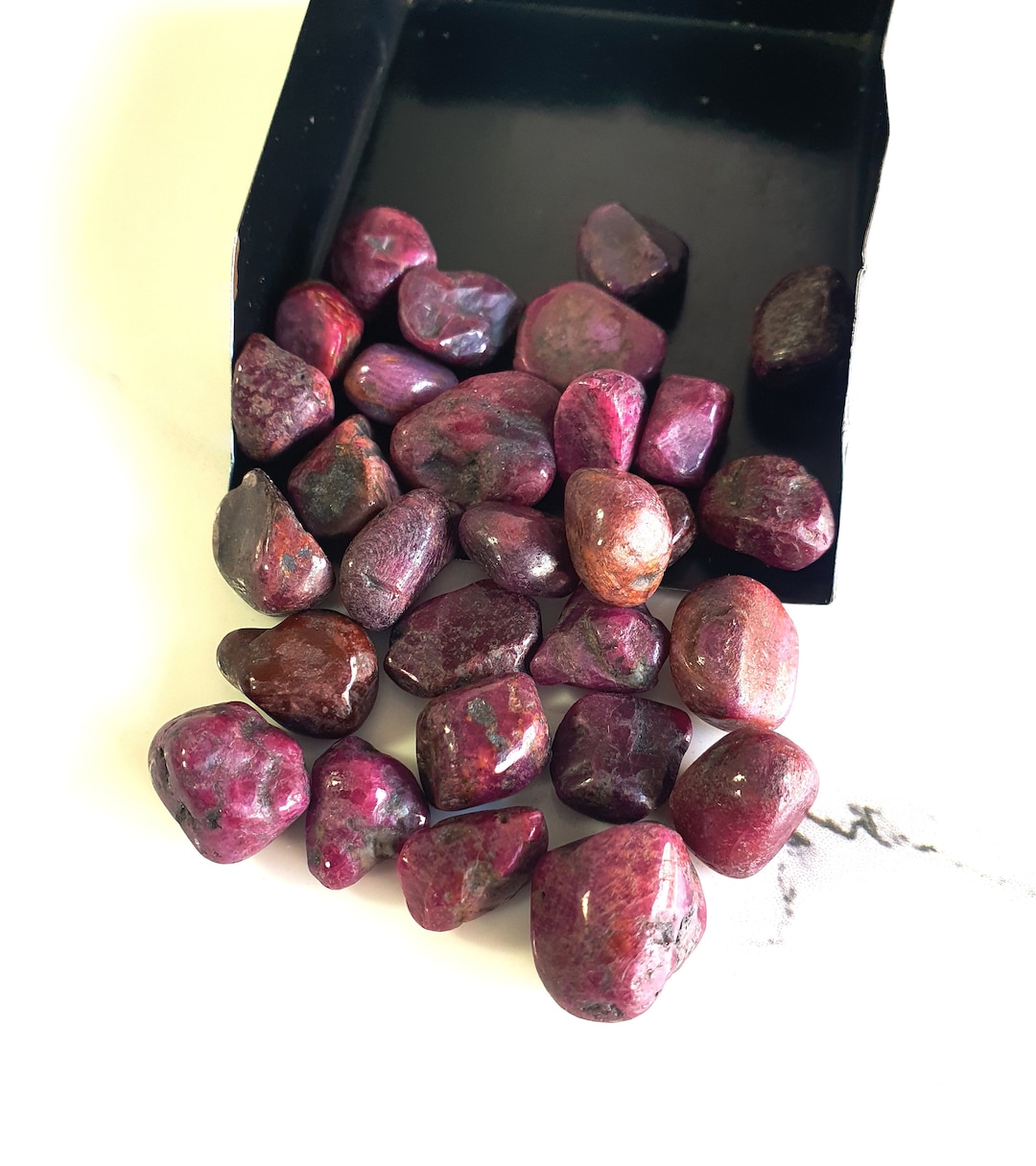 10 Pieces Natural Ruby Tumble Gemstone | Ruby Smooth Nuggets Shape ...