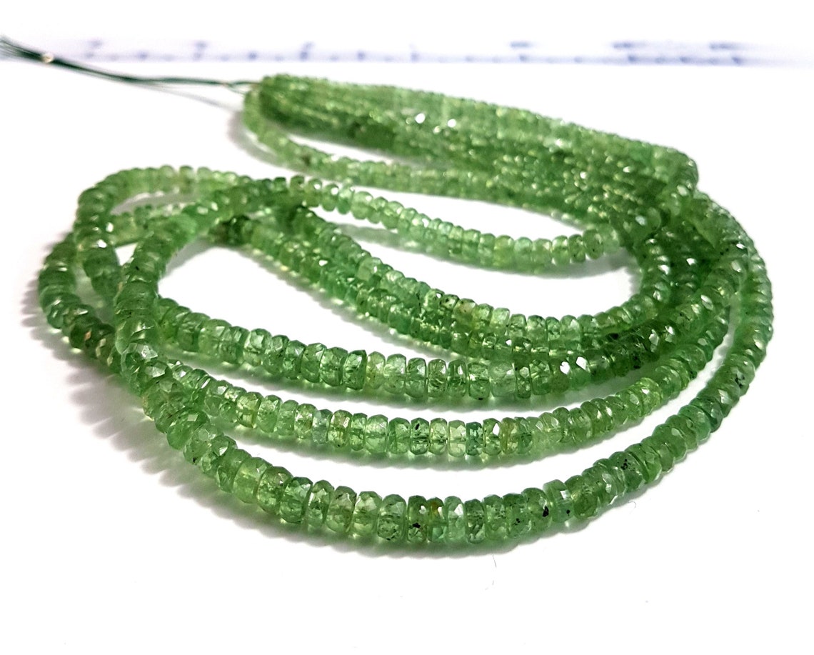 Natural Green Kyanite Beads Gemstone Green Kyanite Faceted Rondelles ...