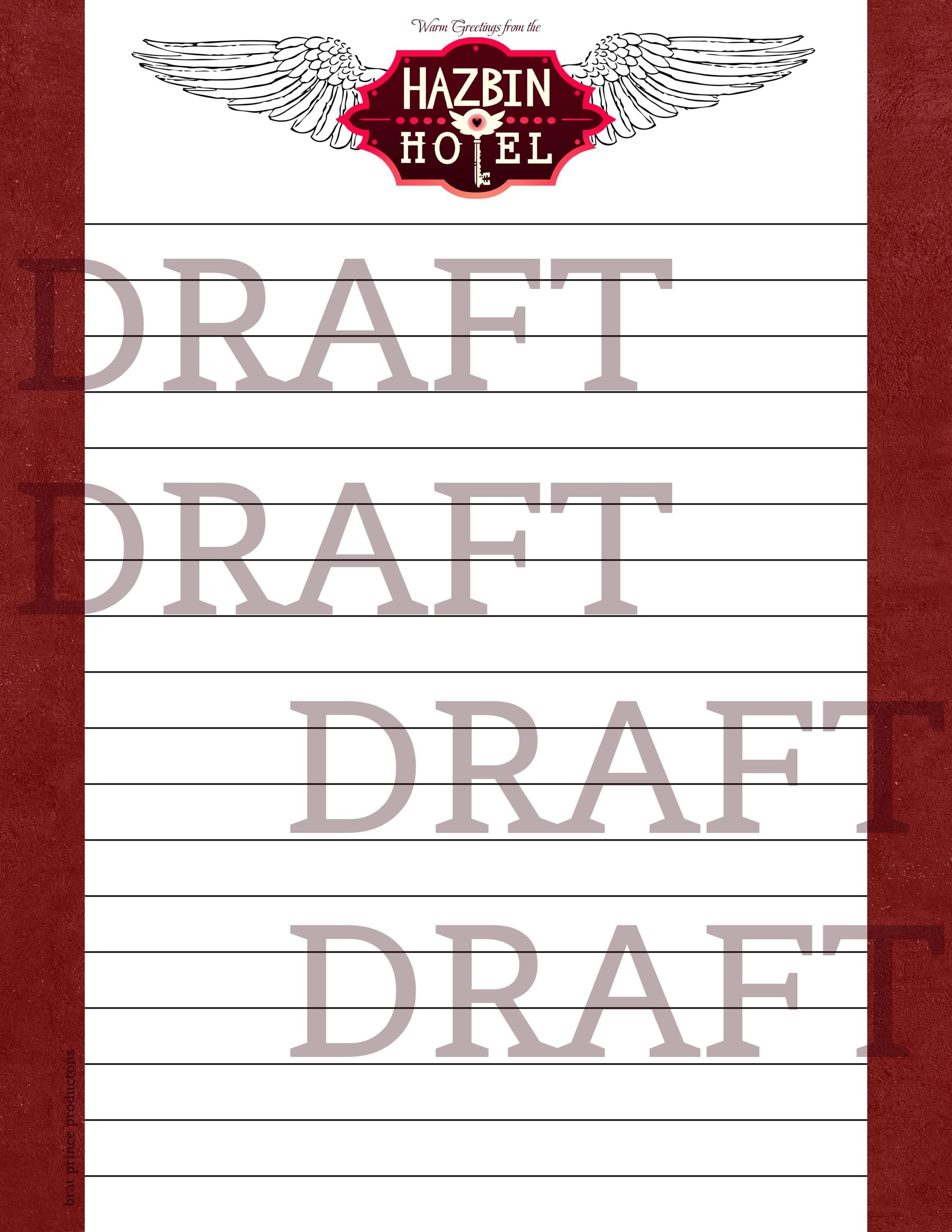 Hazbin Hotel Digital Stationery Set Printable Download for Letter ...