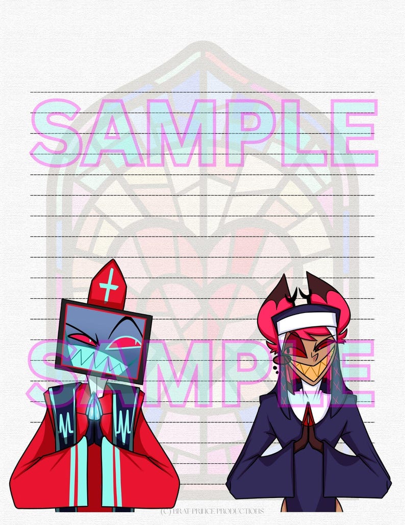 Priest Vox & Nun Alastor Hazbin Hotel Printable Journal Page Set for ...