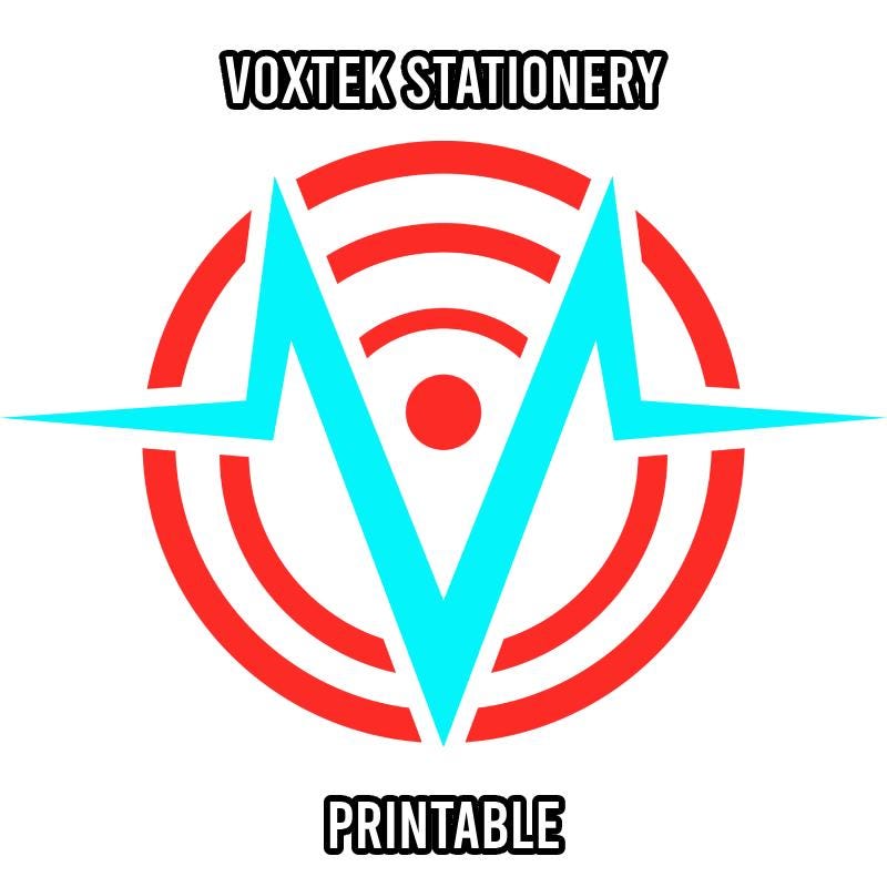 Voxtek Hazbin Hotel Vox Digital Stationery Set Printable for Letter ...