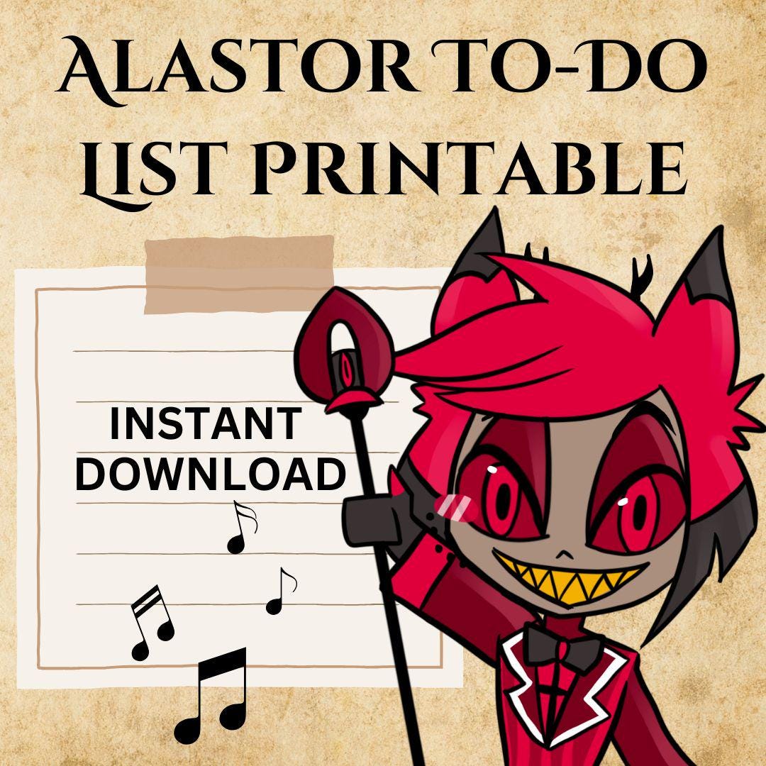Alastor To-do List Hazbin Hotel Printable (instant Download!) - Etsy
