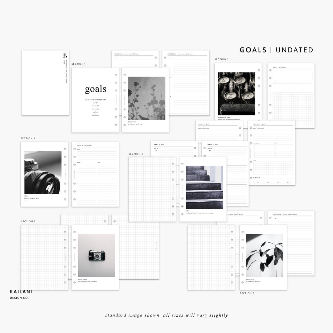 Personal Wide Goal Planner, 2024 Goals Tracker, Monthly Goal Setting ...