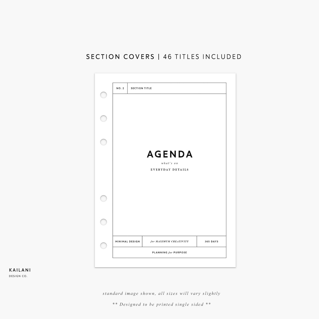 Personal Planner Dashboard Set, Printable Dividers, Personal Dashboards ...