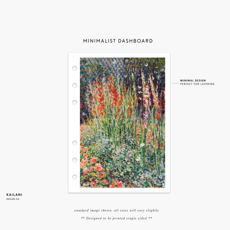 A6 Section Dashboards Printable Dividers Monet Print A6 - Etsy