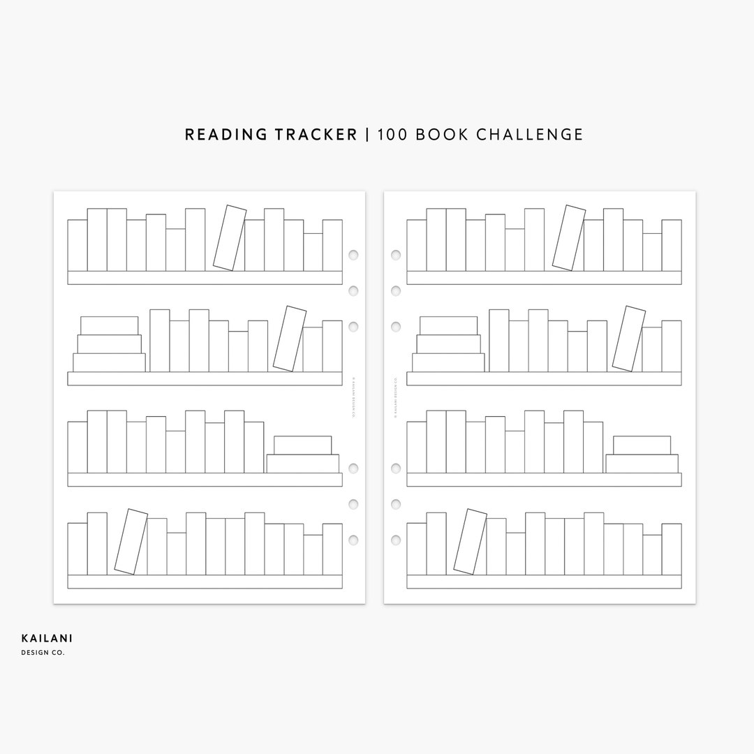 A5 Wide Reading Book Challenge, 100 Book Challenge, Book Tracker ...