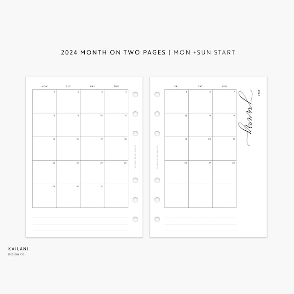 2024 A6 Calendar - Etsy