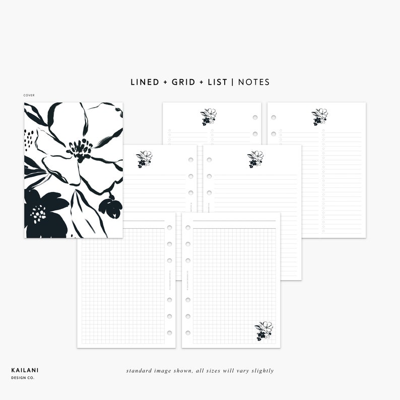 Printable Notes HP Mini, Grid, Lined, Lists, Notes, Notes Planner ...