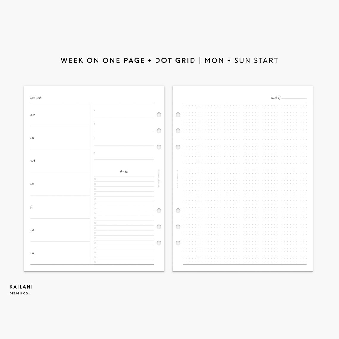 A5 Undated Weekly Planner Printable Planner Inserts Week on - Etsy