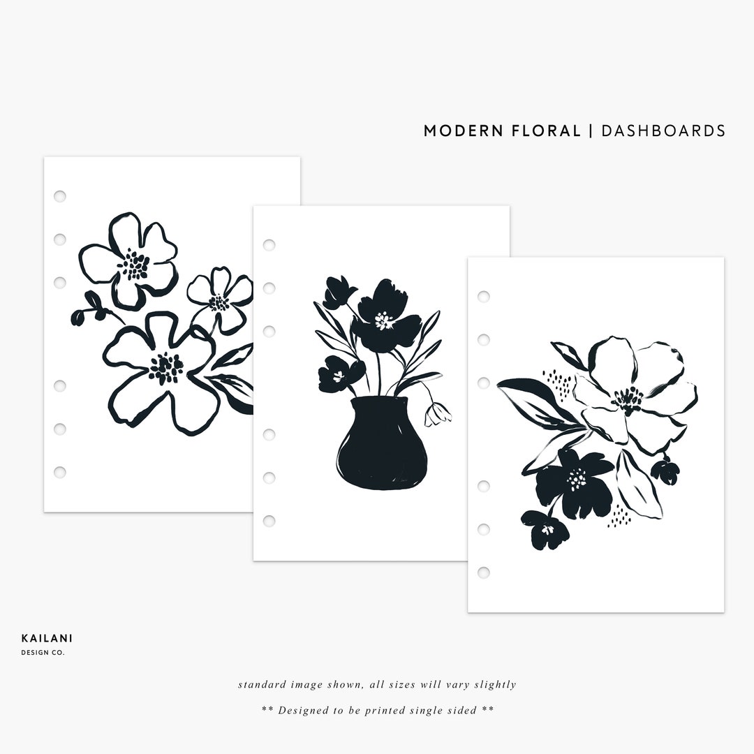 A5 Floral Dashboards, Watercolor Floral, Section Covers, A5 PRINTABLE ...