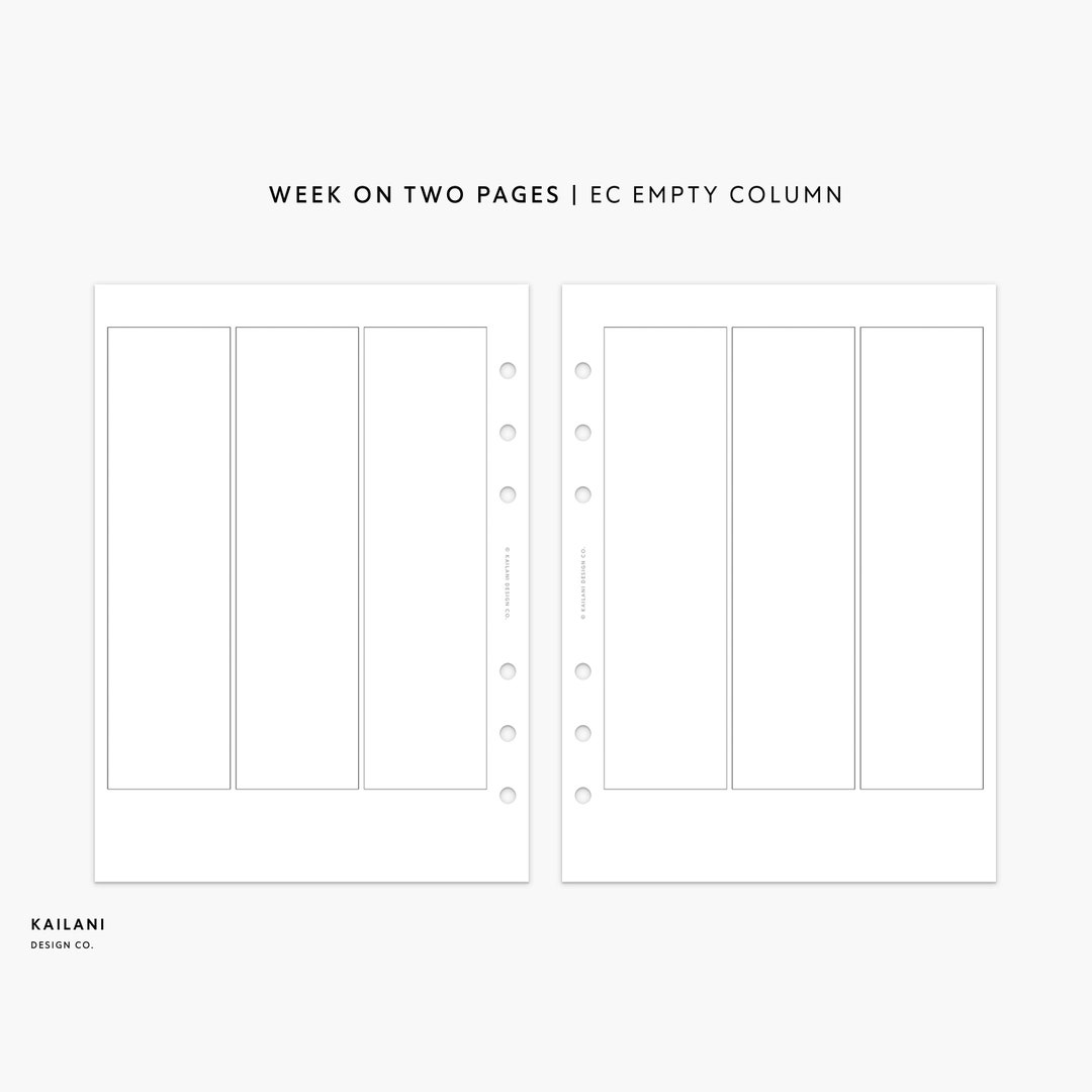 B6 Rings Weekly Planner Inserts, Erin Condren Inserts, Week on Two ...