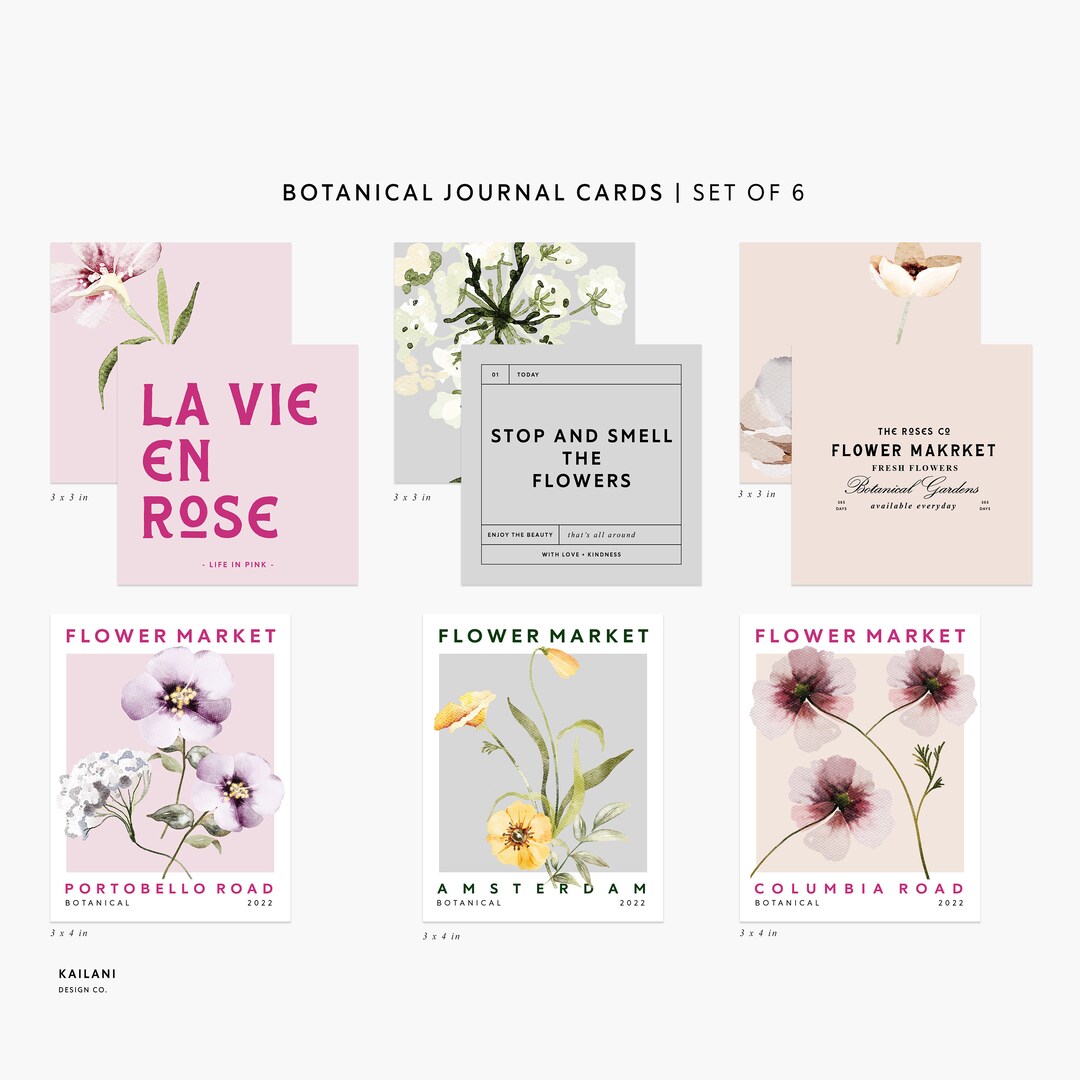 Minimal Planner Cards, Task Cards, Flower Market - Etsy