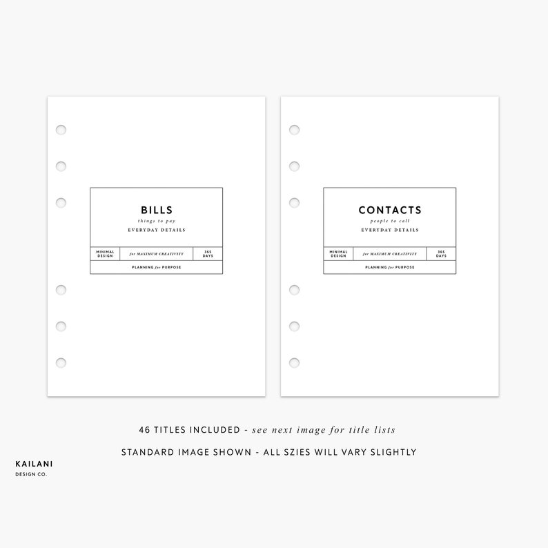 A6 Section Dashboards, Printable Dividers, A6 Printable Dashboard, 46 ...