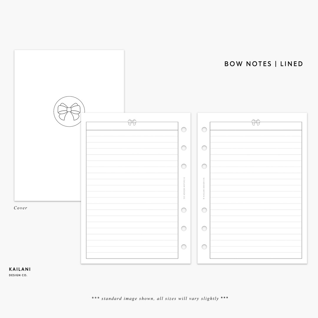 B6 LINED, B6 Notes, Journal, To-do Lists, B6 Lists, B6 GTD, B6 Bow - Etsy