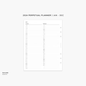 A5 Wide 2024 at A Glance, Monthly Planner Printable Inserts, Perpetual ...