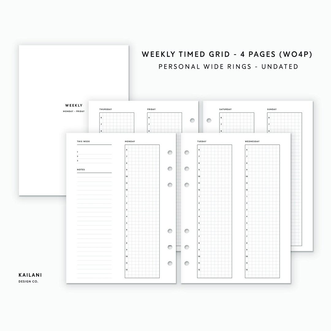 Personal Wide Weekly Planner Inserts Erin Condren Inserts - Etsy