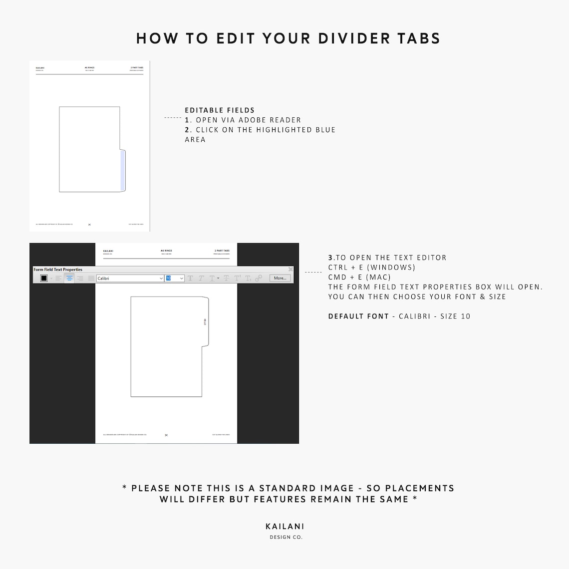 Pocket Editable Dividers Printable Divider Tabs Side Tab - Etsy UK