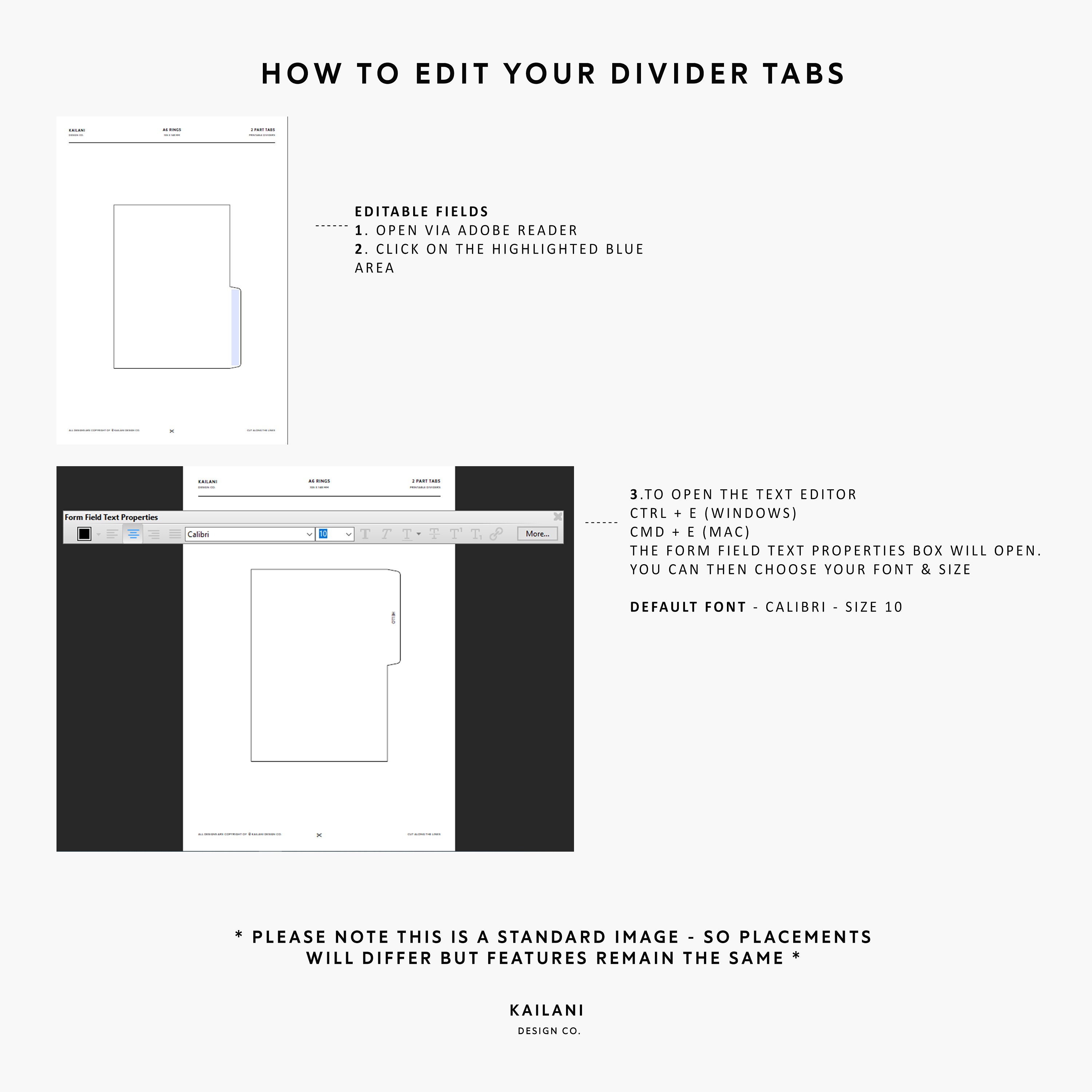 Pocket Editable Dividers Printable Divider Tabs Side Tab - Etsy UK