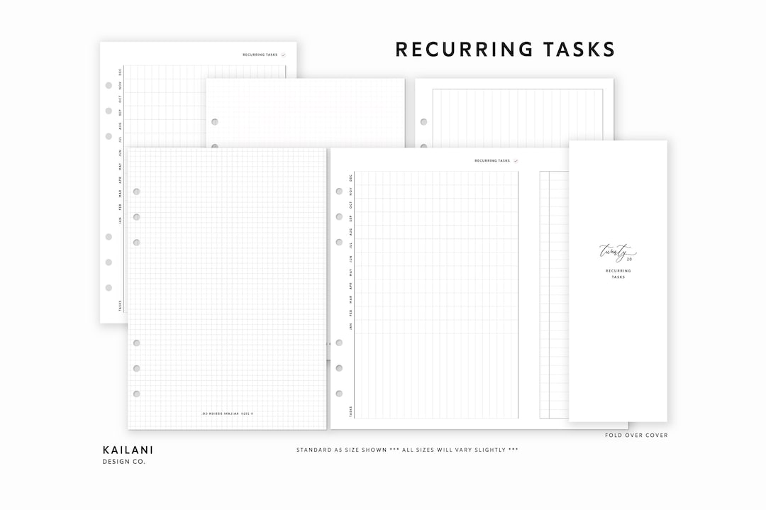Pocket Rings - Monthly Tasks Tracker, Printable Insert, Printable - Etsy