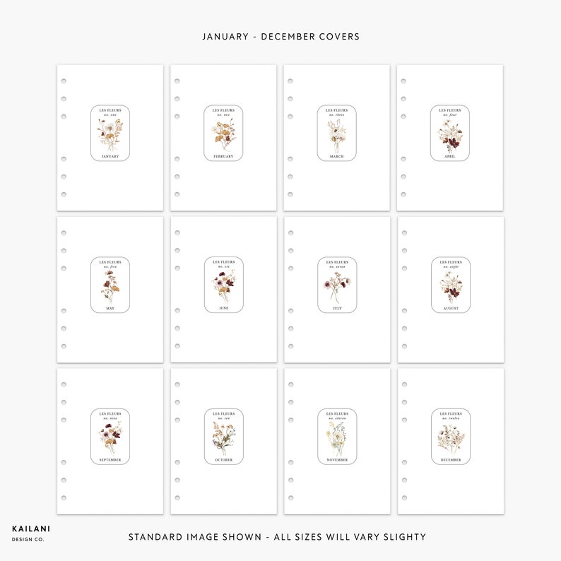 Personal Wide Section Covers Printable Dividers Personal | Etsy