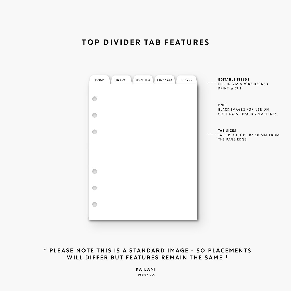 A5 Editable Dividers Printable Divider Tabs Top Tab Dividers - Etsy