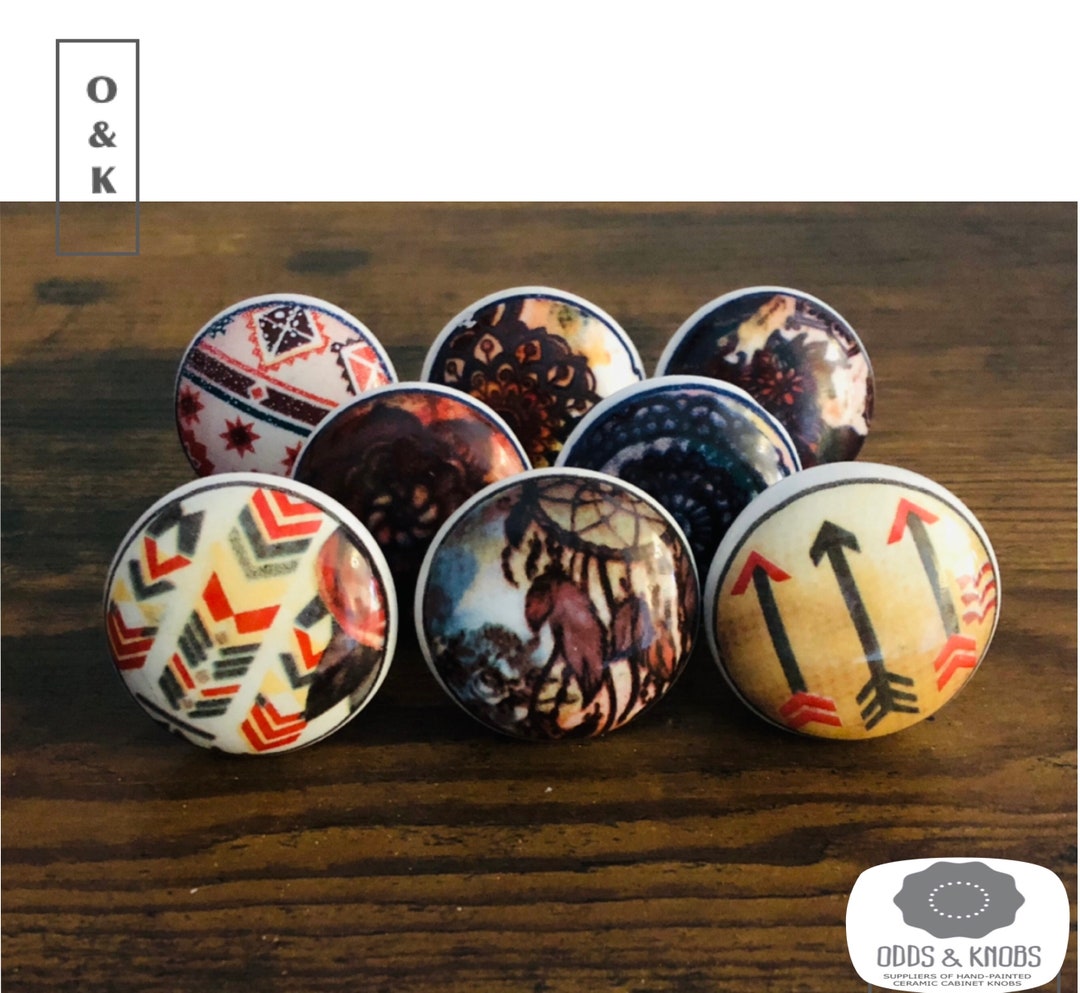 Bohemian Drawer Knob Boho Chic Ceramic Knob Cabinet Knob - Etsy UK