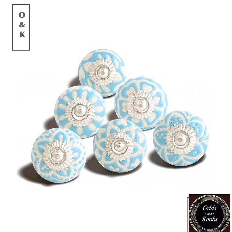 Aqua Drawer Pulls - Etsy