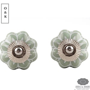 Vintage Style Sage Green Drawer Knob Light Green Ceramic Knob Cabinet ...