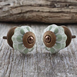 Vintage Style Sage Green Drawer Knob Light Green Ceramic Knob Cabinet ...