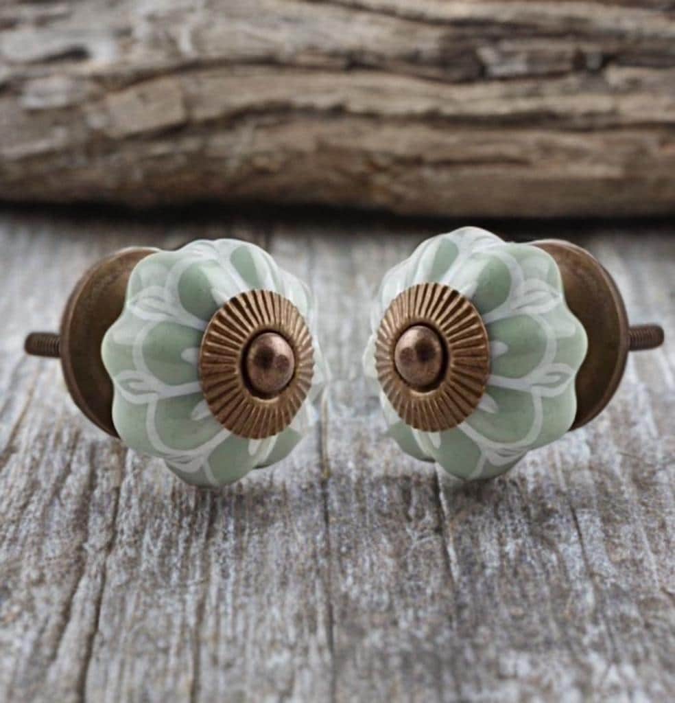 Vintage Style Sage Green Drawer Knob Light Green Ceramic Knob Cabinet ...