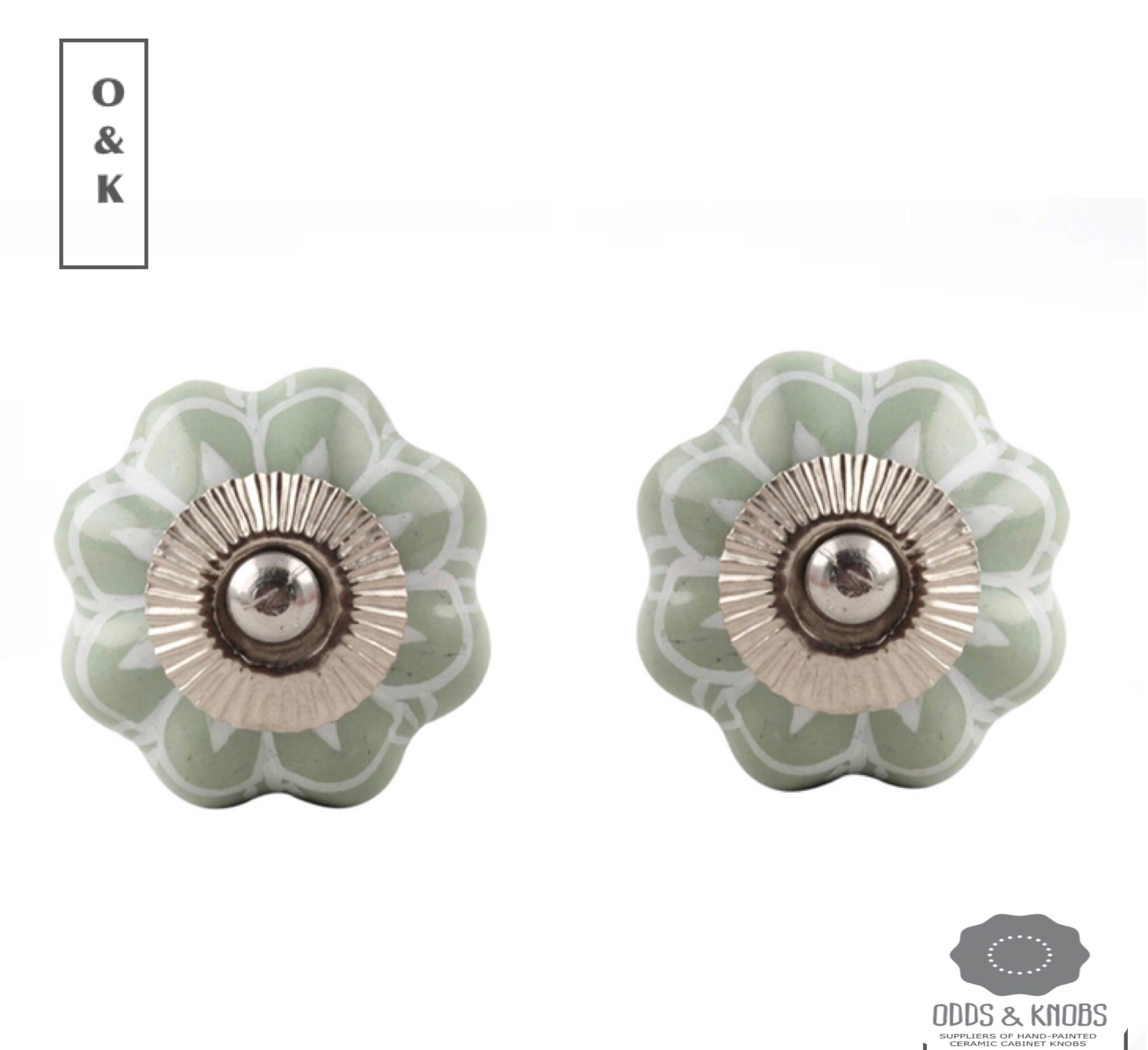 Vintage Style Sage Green Drawer Knob Light Green Ceramic Knob - Etsy