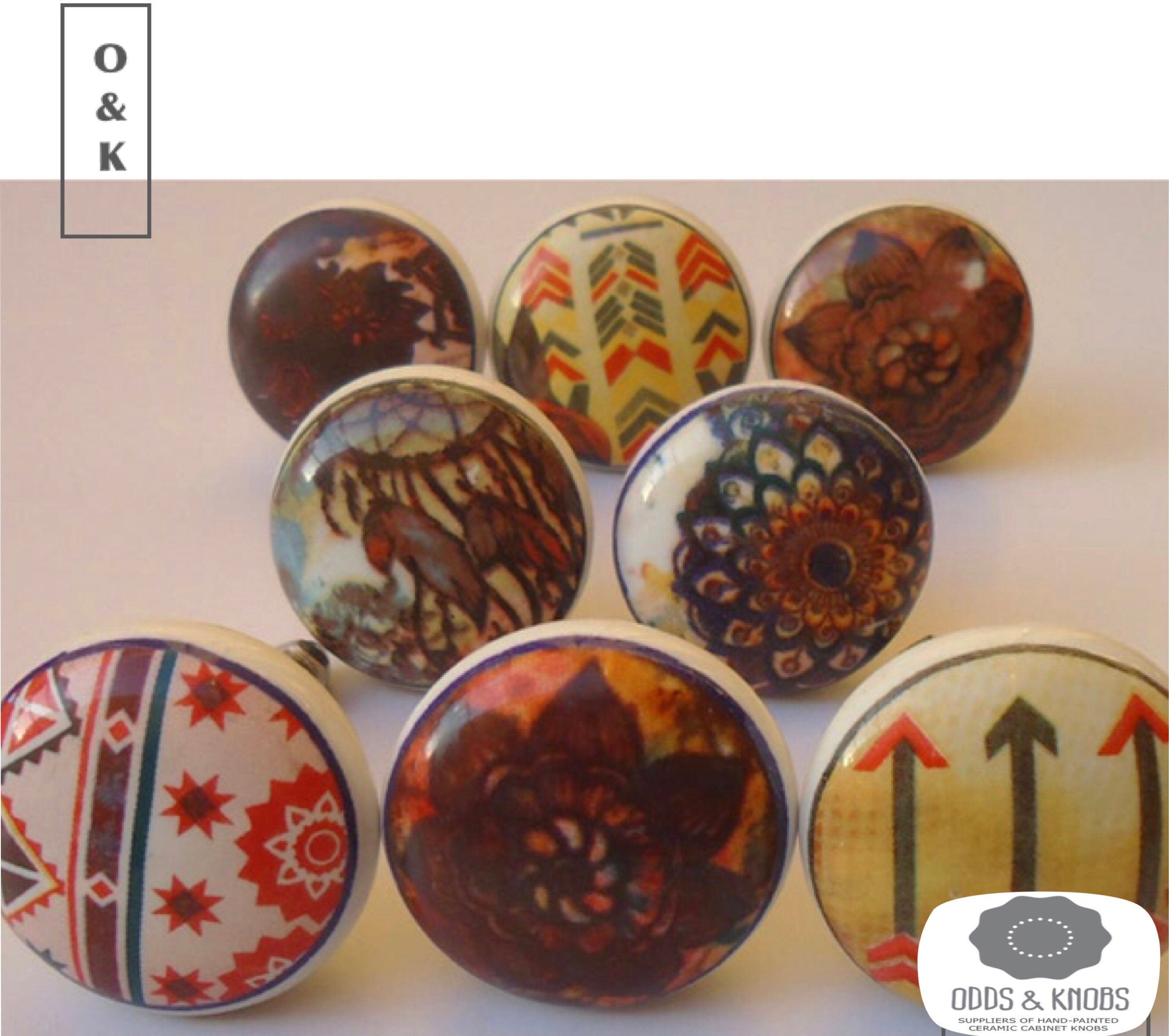Bohemian Drawer Knob Boho Chic Ceramic Knob Cabinet Knob - Etsy UK