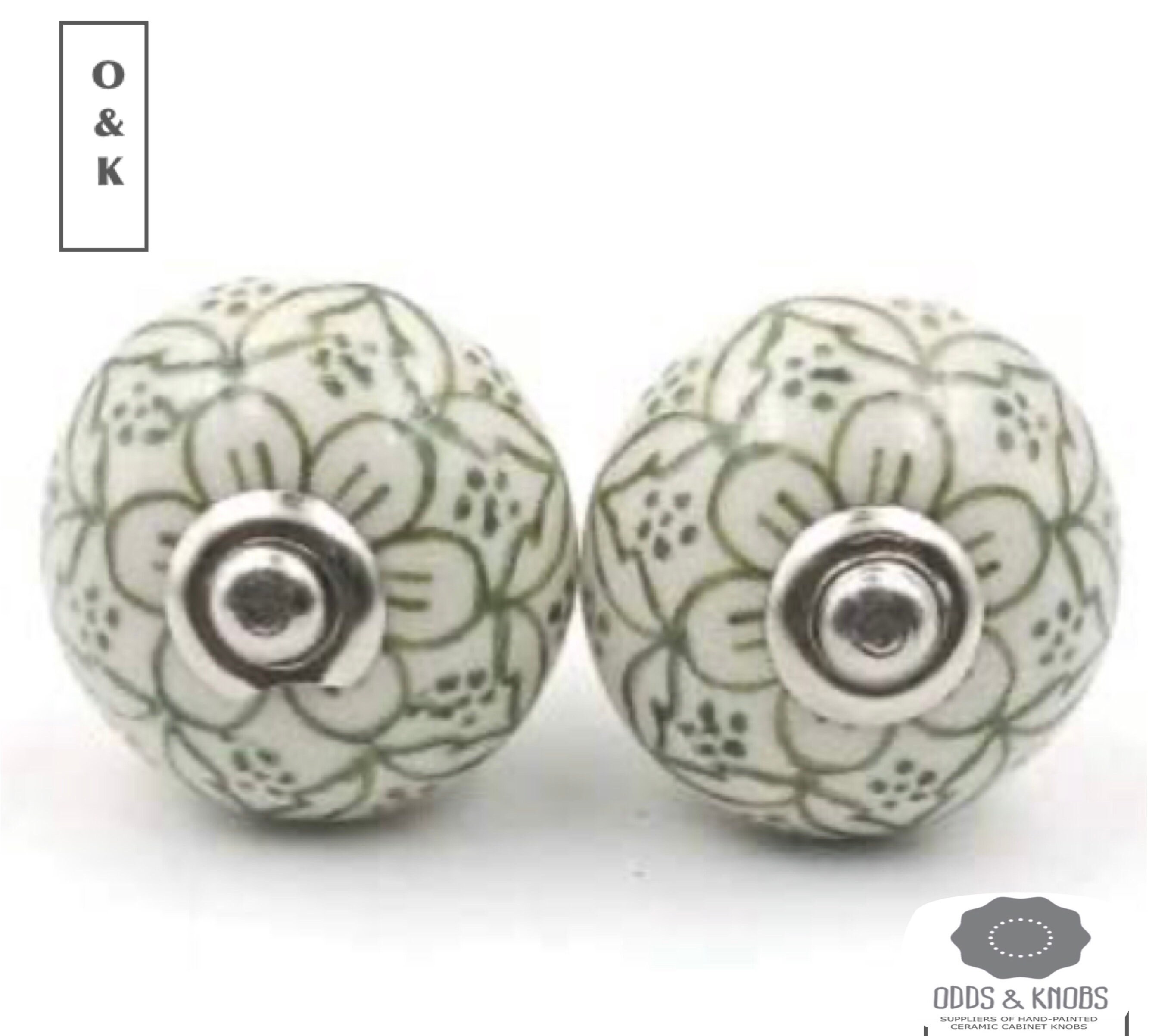 Ornate Dark Green Hand Painted Drawer Knob Ceramic Knob - Etsy