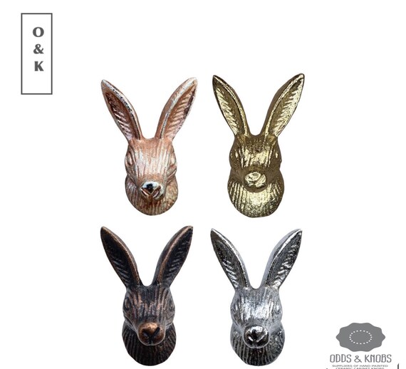 Antique Rabbit Cast Iron Drawer Knobs Hare Head Cabinet Handle - Etsy