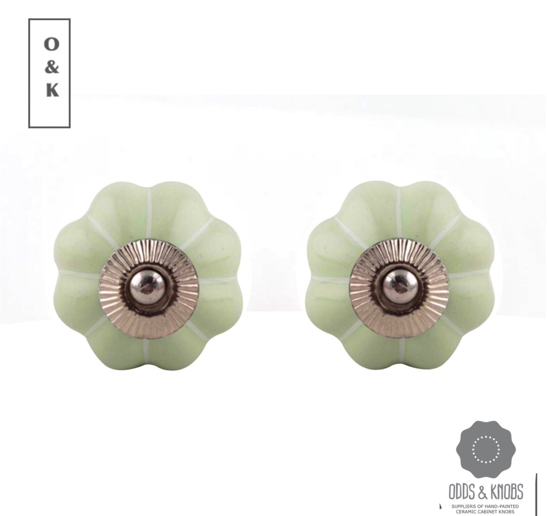 Vintage Style Sage Green Drawer Knob Mint Green Ceramic Knob - Etsy
