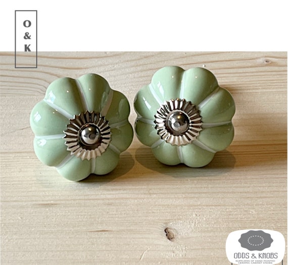 Vintage Style Sage Green Drawer Knob Mint Green Ceramic Knob - Etsy