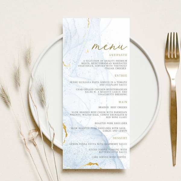 Wedding Menu Watercolor - Etsy