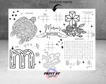 Christening Activity Sheet - Etsy