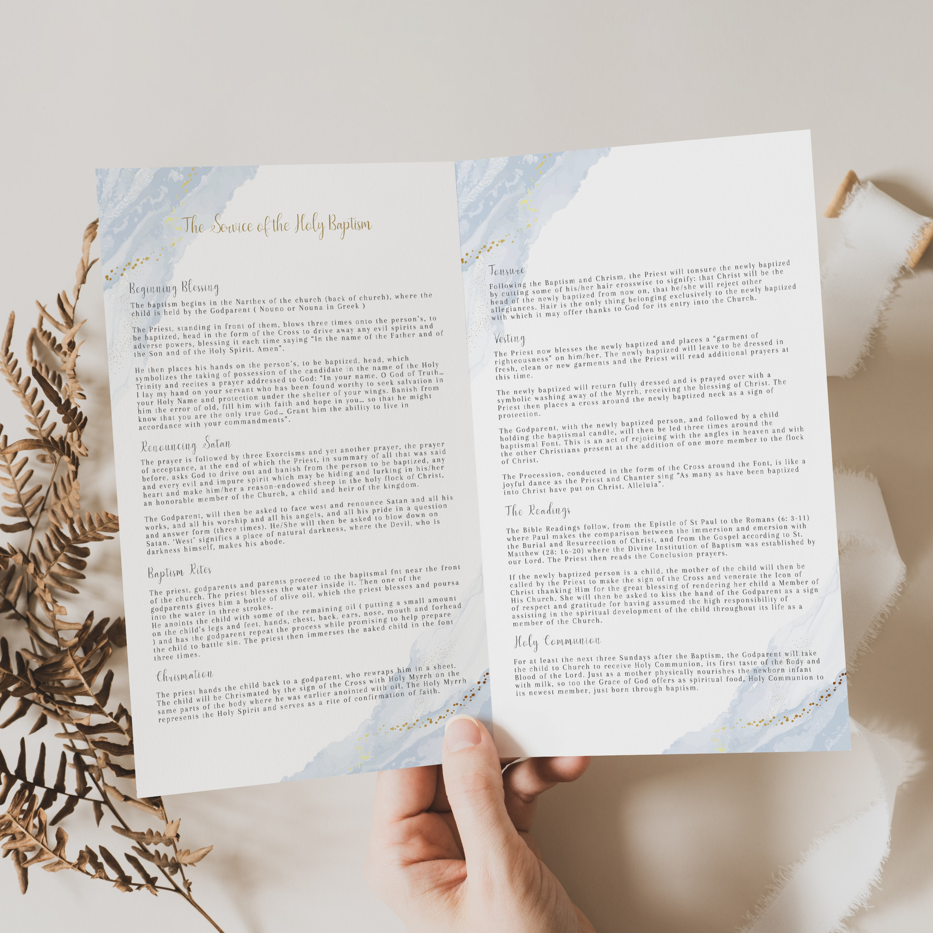 Greek Orthodox Baptism Program Template Editable Baptism - Etsy