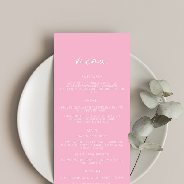 Candy Menu Template - Etsy