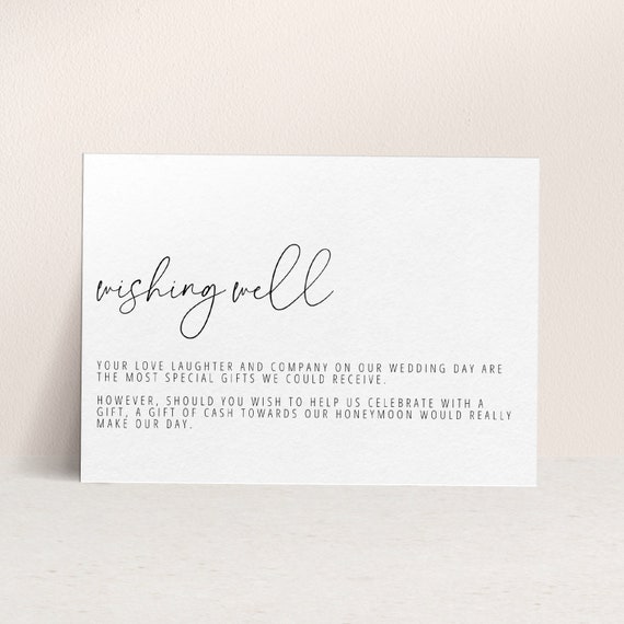 Editable Wishing Well Card Template 3.5x5 Minimalist - Etsy