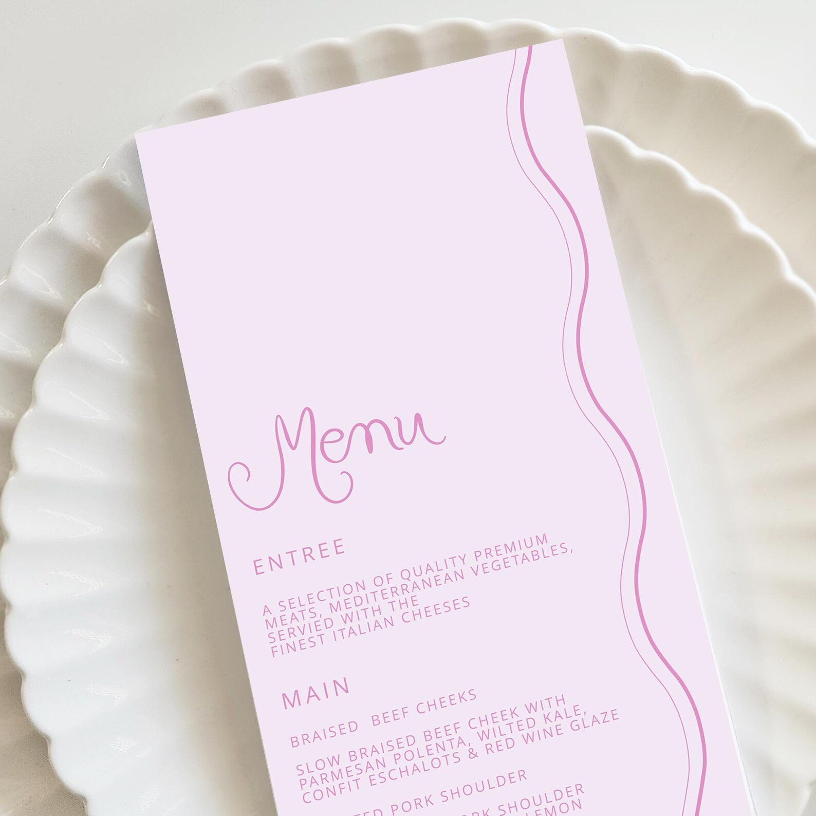 Lilac Baptism Menu, Purple Christening Menu, Religious Menu for Baptism ...