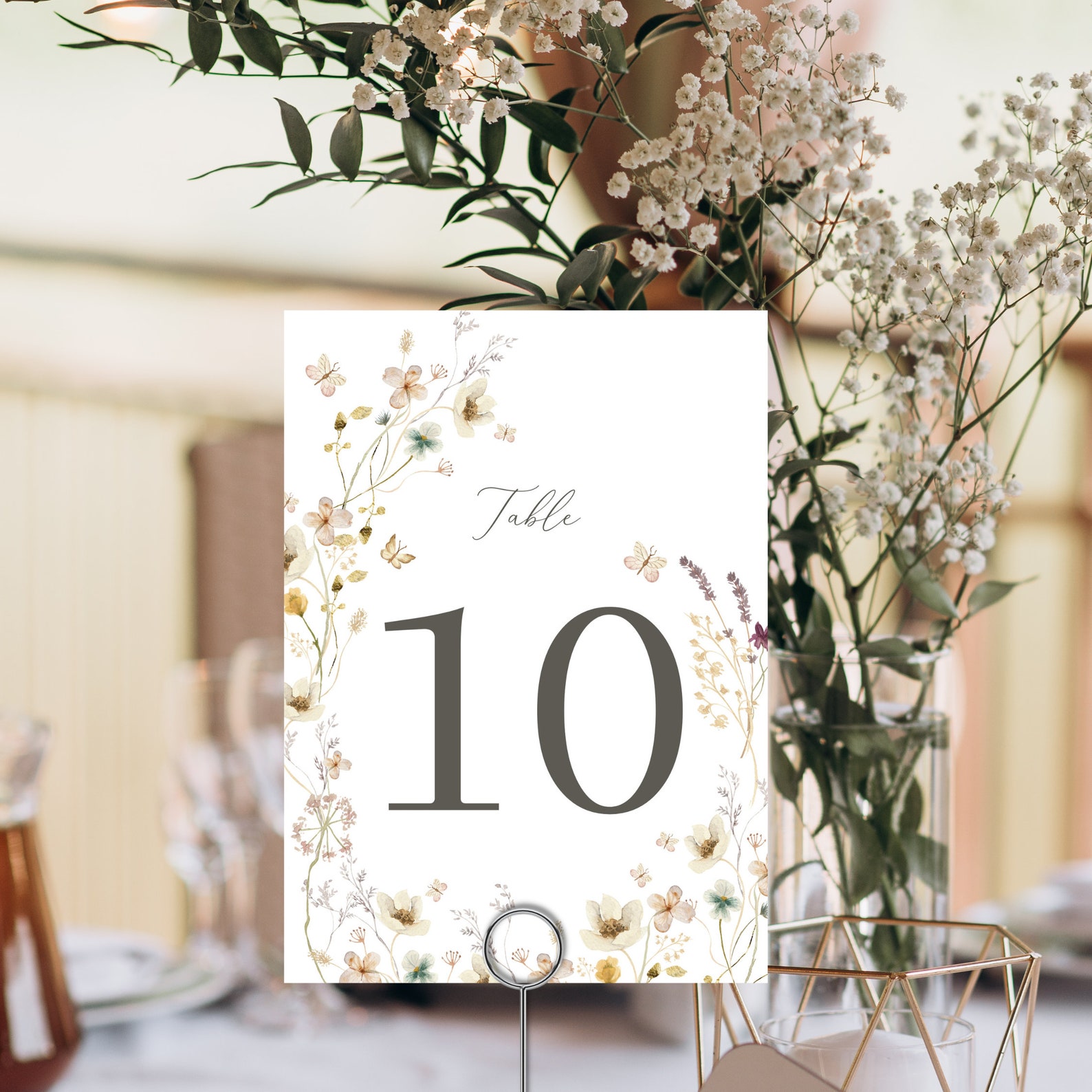 Table Numbers, Christening Table Numbers, Floral Table Numbers, Baptism ...