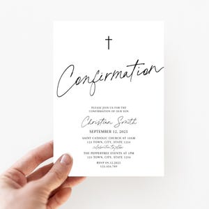 Confirmation Invitation Template, Girl Confirmation Invite, Boy ...